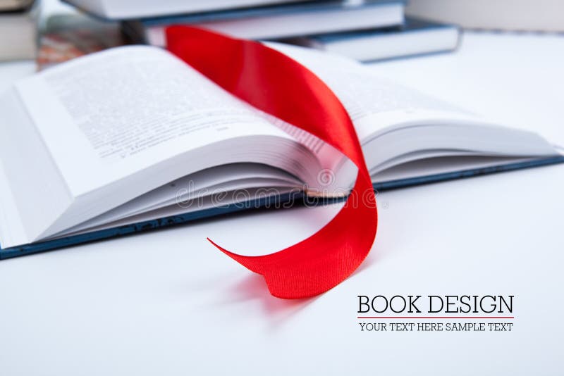Open Book Whith Red Bookmark Stock Image - Image of literature ...