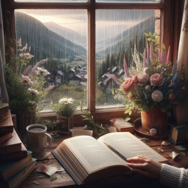 Open Book Rainy Window Background Stock Photos - Free & Royalty-Free ...