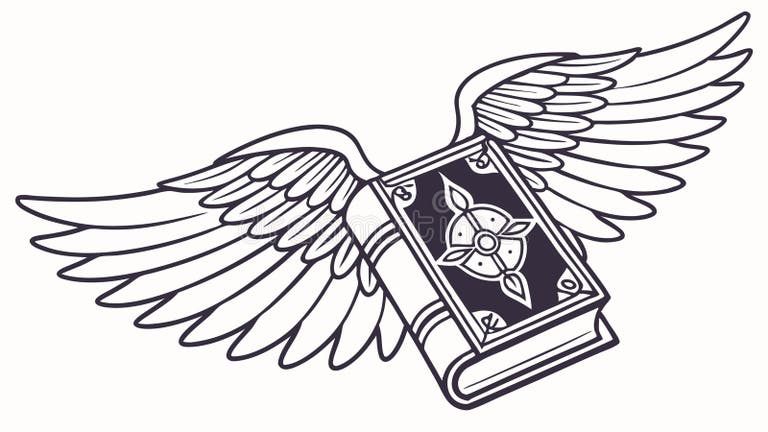 Open Book with Wings Flying. Imagination and Learning, Vector Design ...