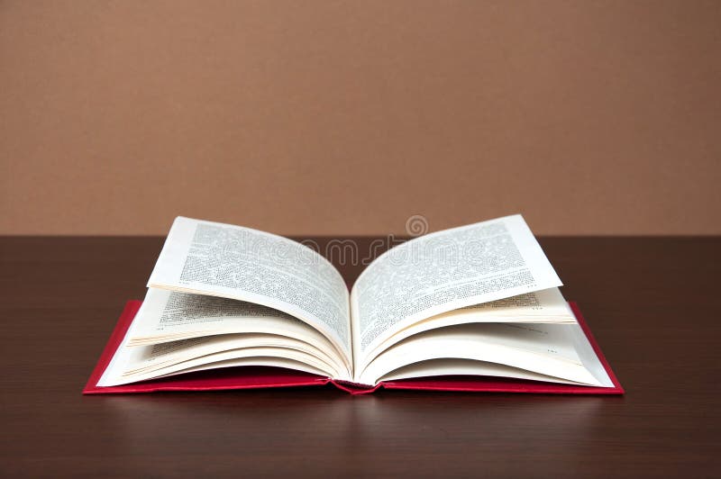 Open book on wood table stock photo. Image of literature - 49431326