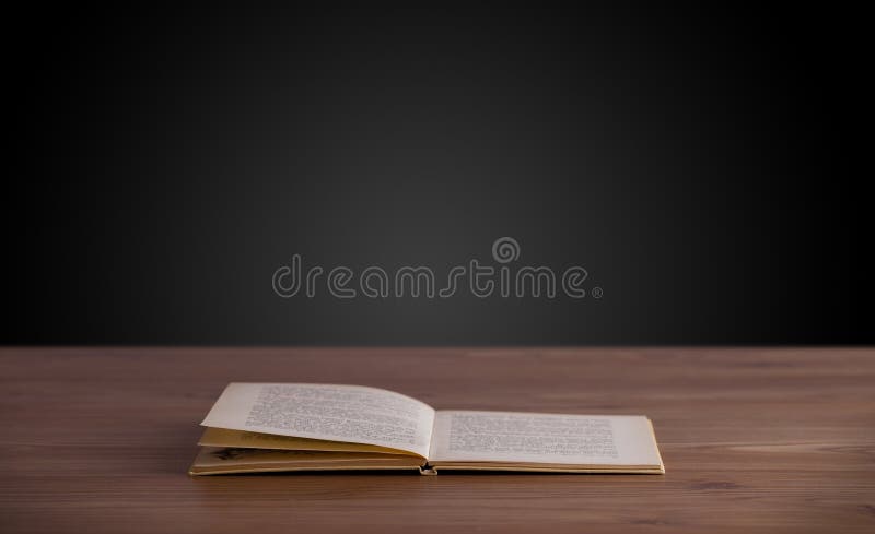 Open book on wooden deck stock photo. Image of document - 98945892