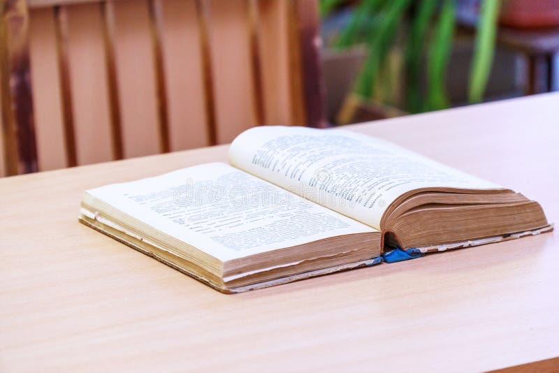 Open Book on a Wooden Table Stock Photo - Image of schoolbook ...