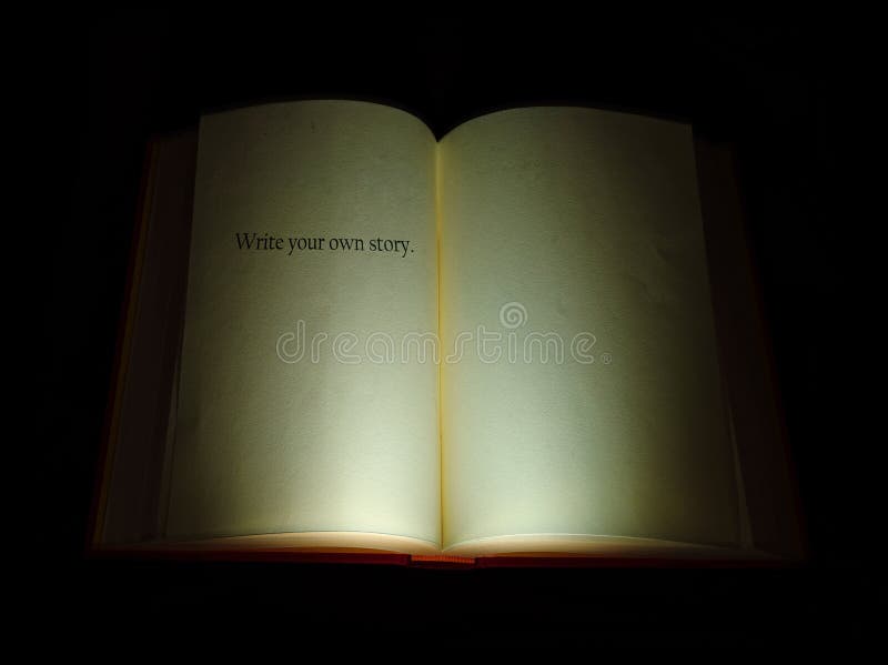 Open Book with Write Your Own Story Text Stock Image - Image of ...