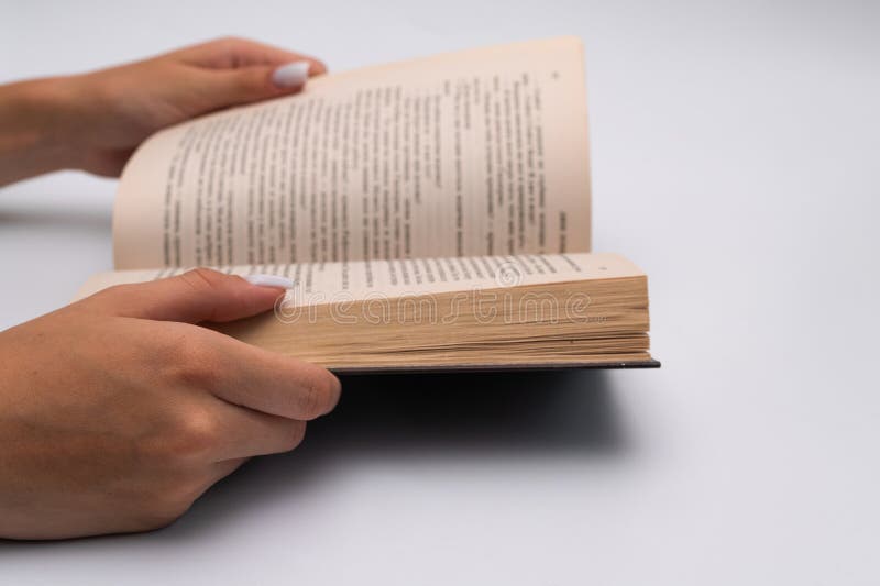 Open a Book with Your Hands. on a White Background Stock Photo - Image ...