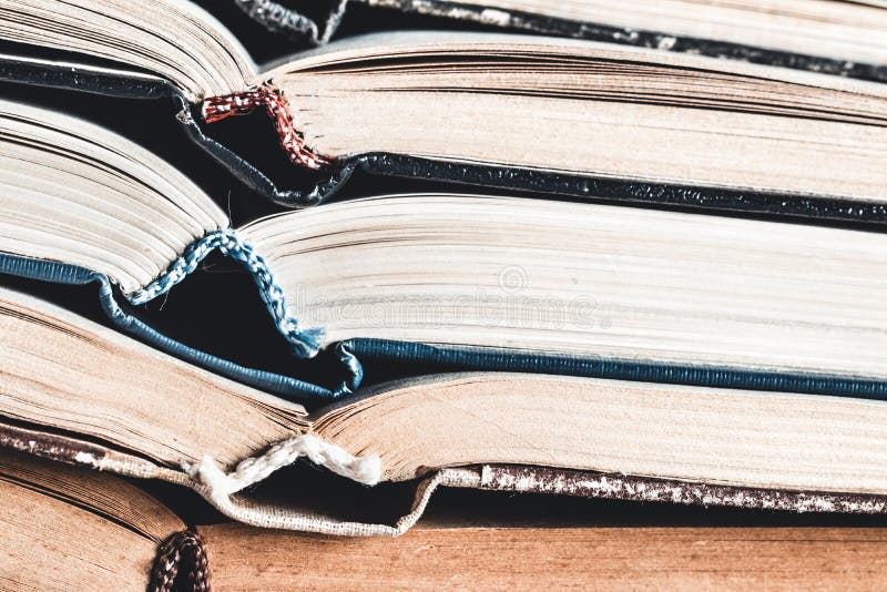 Open Books Close Up As Background Stock Photo - Image of pile, abstract ...