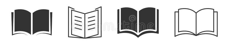 Open Books Icon Set. Set of Book Icons Stock Vector - Illustration of ...