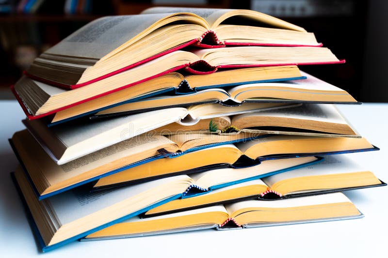 Books Stacked on Top of Each Other. Stock Photo - Image of knowledge ...