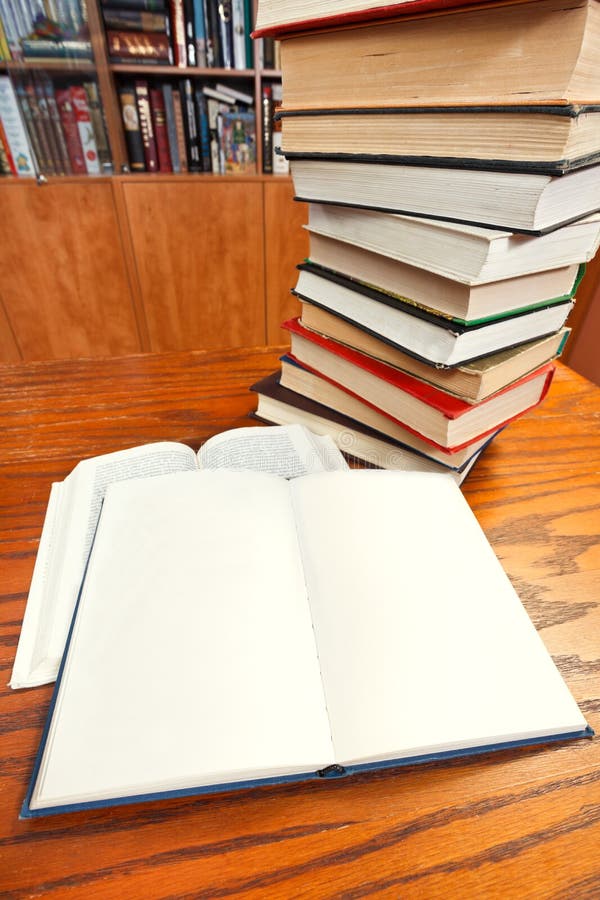 Open books on wooden table stock image. Image of culture - 36181933