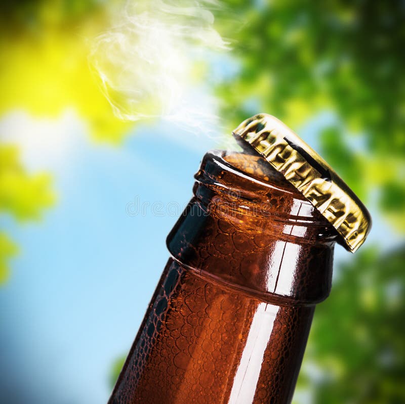 Open bottle of beer stock image. Image of glass, macro - 59595253