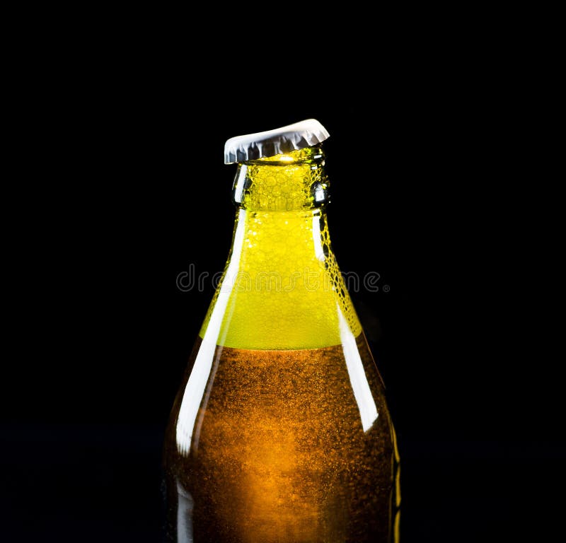 Open bottle of beer stock image. Image of open, drop - 40054289