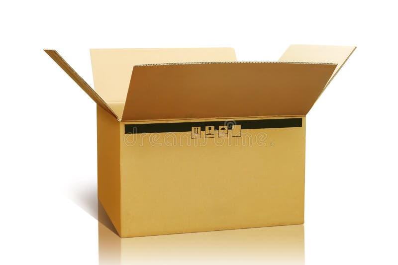 Open box stock photo. Image of opened, white, yellow - 23163824