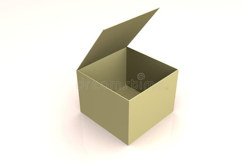 Empty Open Cardboard Box with No Labels Stock Illustration ...