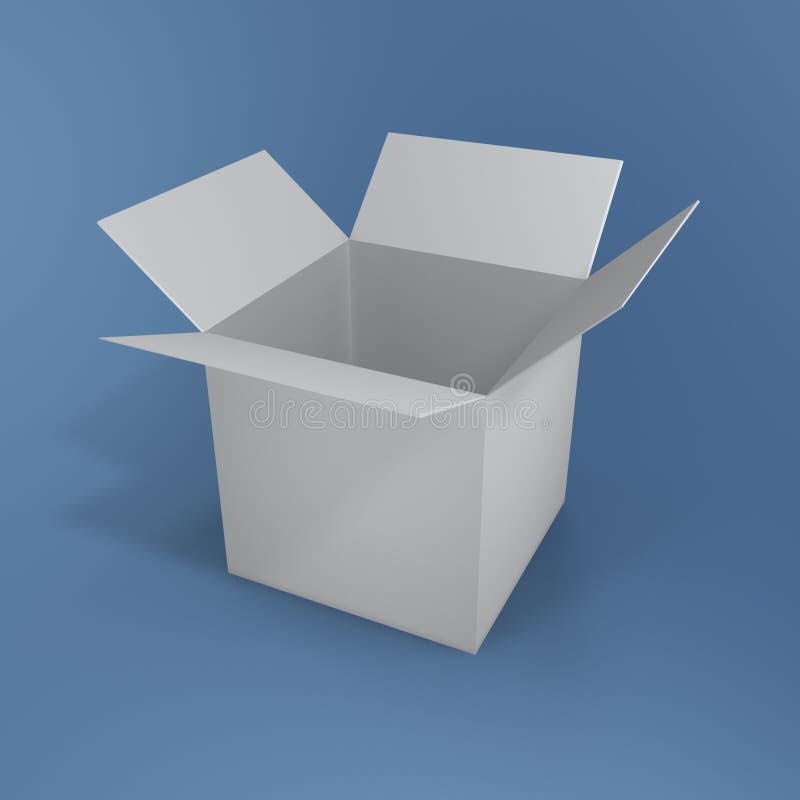 Open box stock illustration. Illustration of render, cardboard - 895087