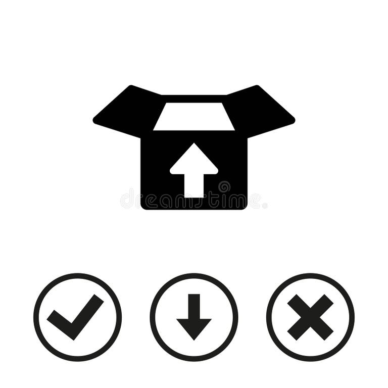 Open Box with Arrow Icon Stock Vector Illustration Flat Design Stock ...