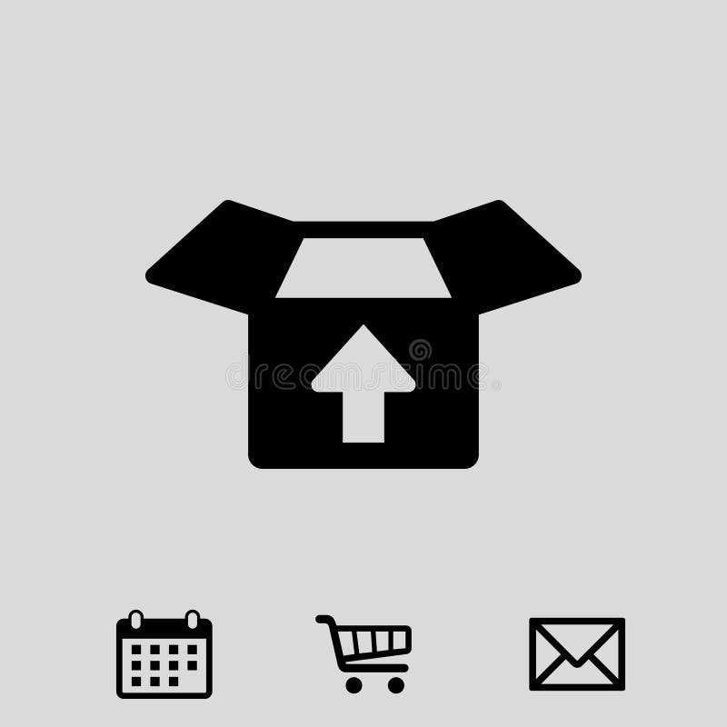Open Box with Arrow Icon Stock Vector Illustration Flat Design Stock ...
