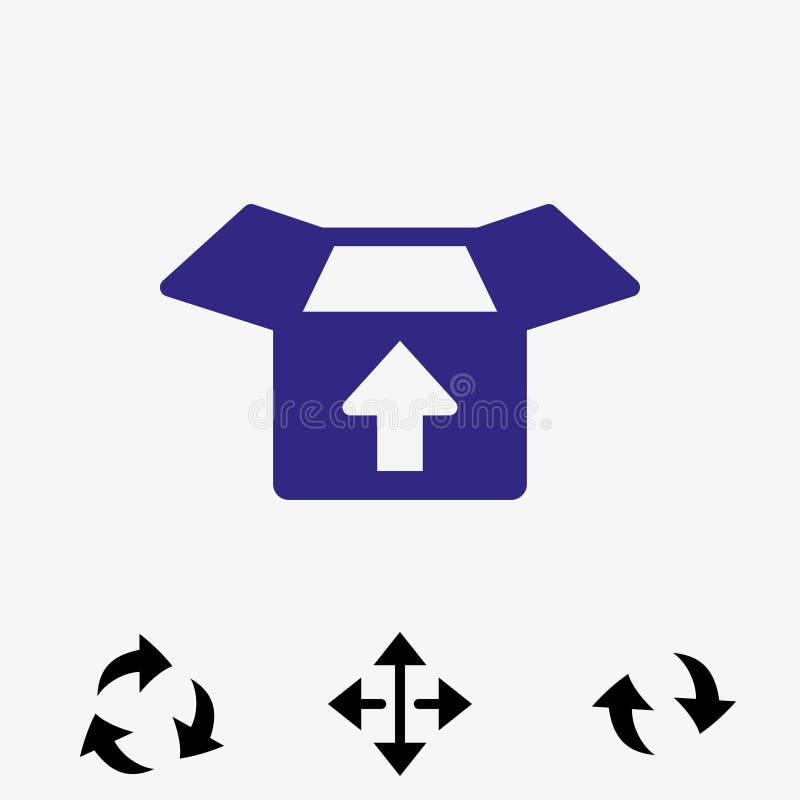 Open Box with Arrow Icon Stock Vector Illustration Flat Design Stock ...