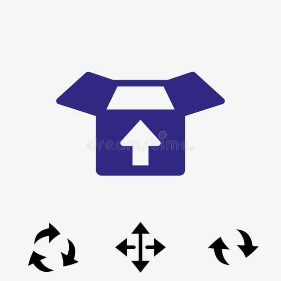 Open Box with Arrow Icon Stock Vector Illustration Flat Design Stock ...