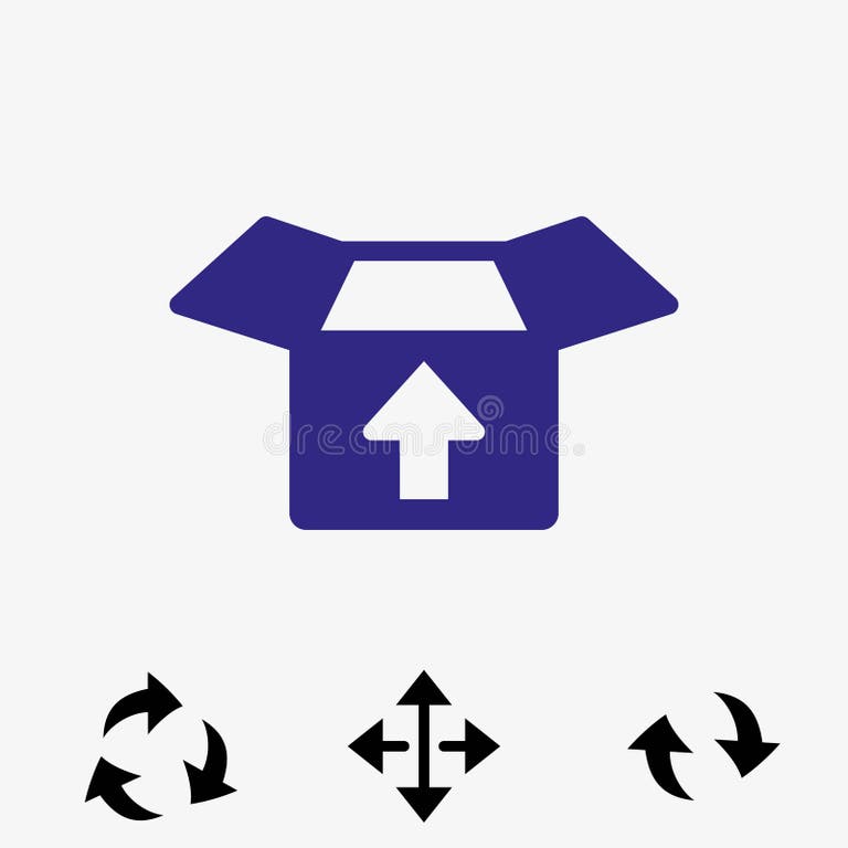 Open Box with Arrow Icon Stock Vector Illustration Flat Design Stock ...