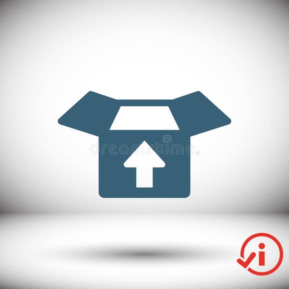 Open Box with Arrow Icon Stock Vector Illustration Flat Design Stock ...