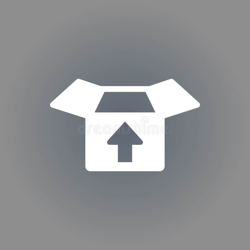 Open Box with Arrow Icon Stock Vector Illustration Flat Design Stock ...