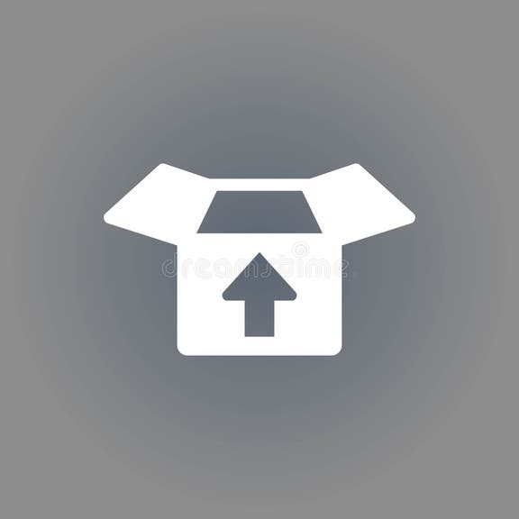 Open Box with Arrow Icon Stock Vector Illustration Flat Design Stock ...