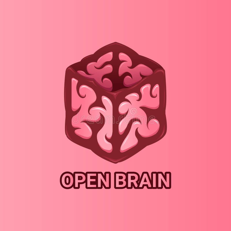 Open Box Brain Logo Vector Template Stock Vector - Illustration of ...