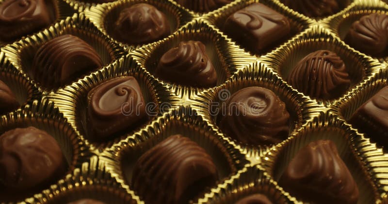 Open Box of Chocolate Treets Stock Footage - Video of confectionery ...