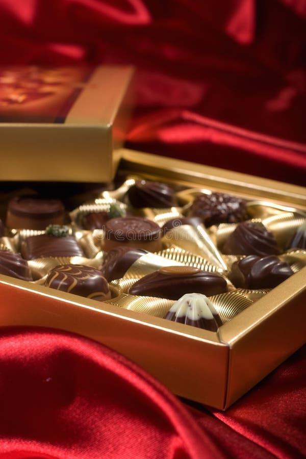 Open box with chocolates stock photo. Image of delight - 7874304