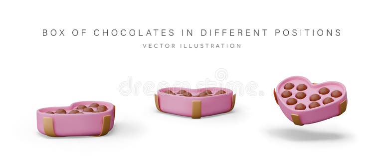 Open Box of Chocolates. Elegant Packaging for Sweets in Shape of Heart ...