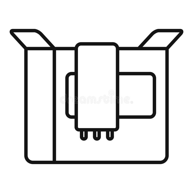 Open Box Containing Electronic Device with Wires Stock Vector ...