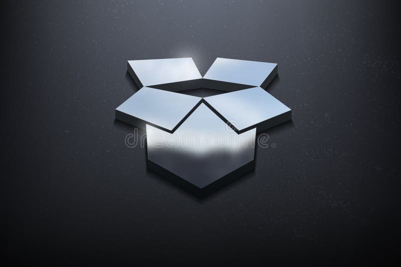 Open Box 3D Logo Design, Shiny Mockup Logo with Textured Wall ...