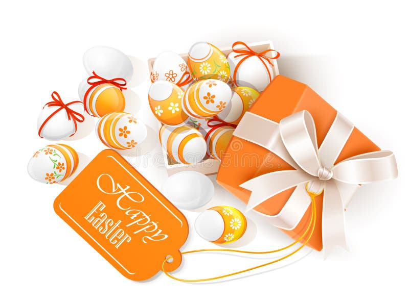 Open box with easter eggs stock vector. Illustration of isolated - 29842018