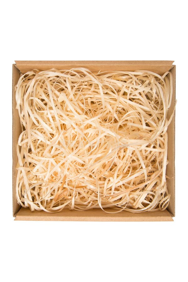 An Open Box with Filling Material Inside Stock Photo - Image of gift ...