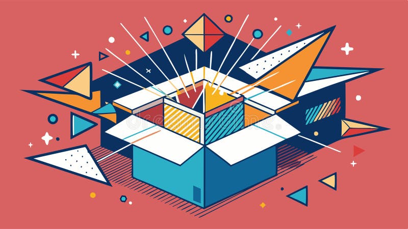 Open Box Form Lines, Triangles and Particle Style Design. Illustration Vector Stock Vector ...