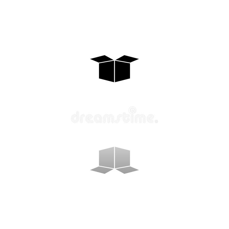 Open box icon flat stock illustration. Illustration of icon - 138146153