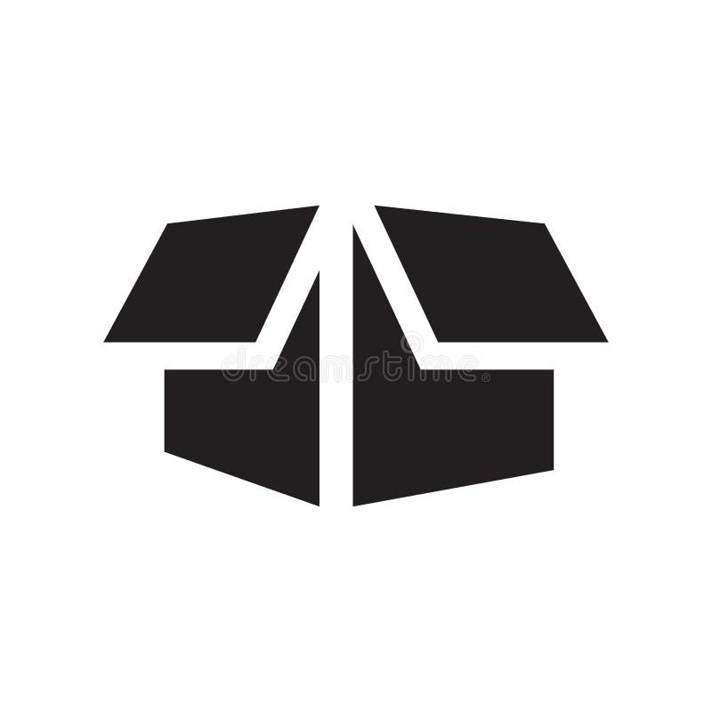 Open Box Icon in Flat Style Vector for Apps, UI, Websites. Black Icon ...