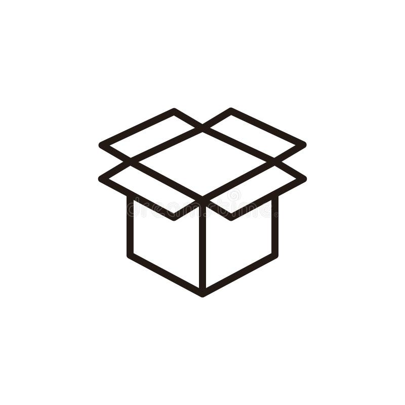 Open Box Icon Isolated on White Background. Cardboard Box, Packaging ...