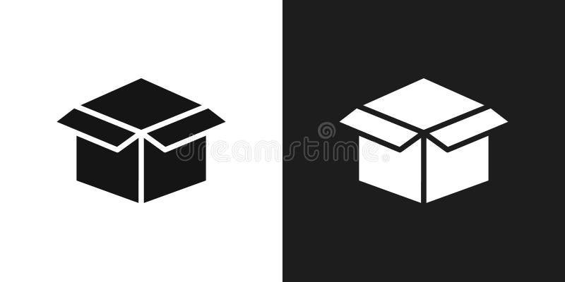 Open Box Icon Logo Set Vector Stock Vector - Illustration of shape ...