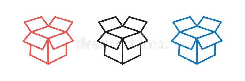 Open Box Icon Set. Vector Boxes Symbol Collection Stock Vector ...