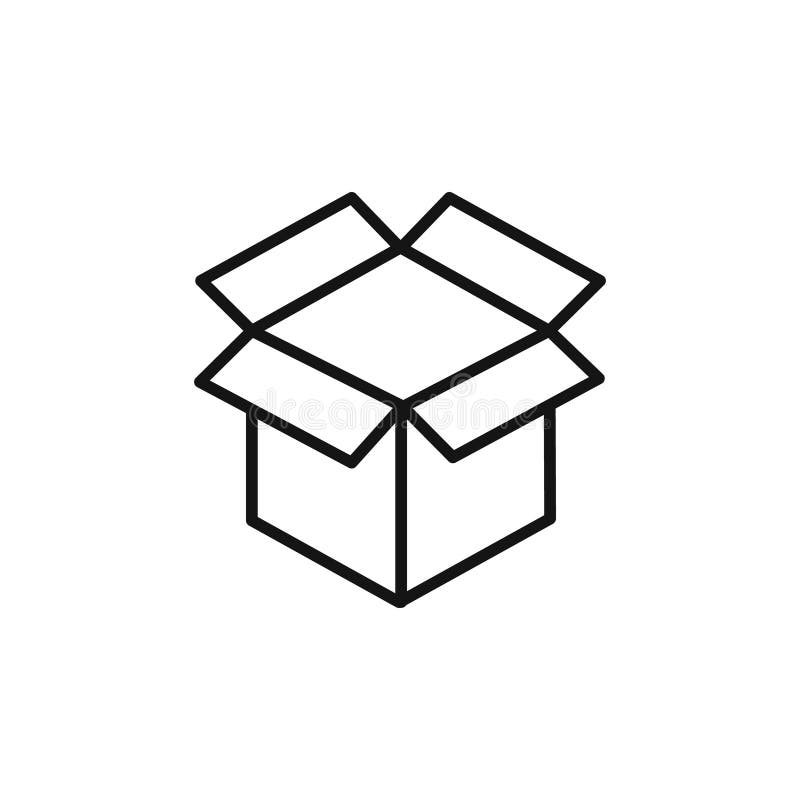 Open Box Icon Thin Line Art Isolated Stock Vector - Illustration of ...