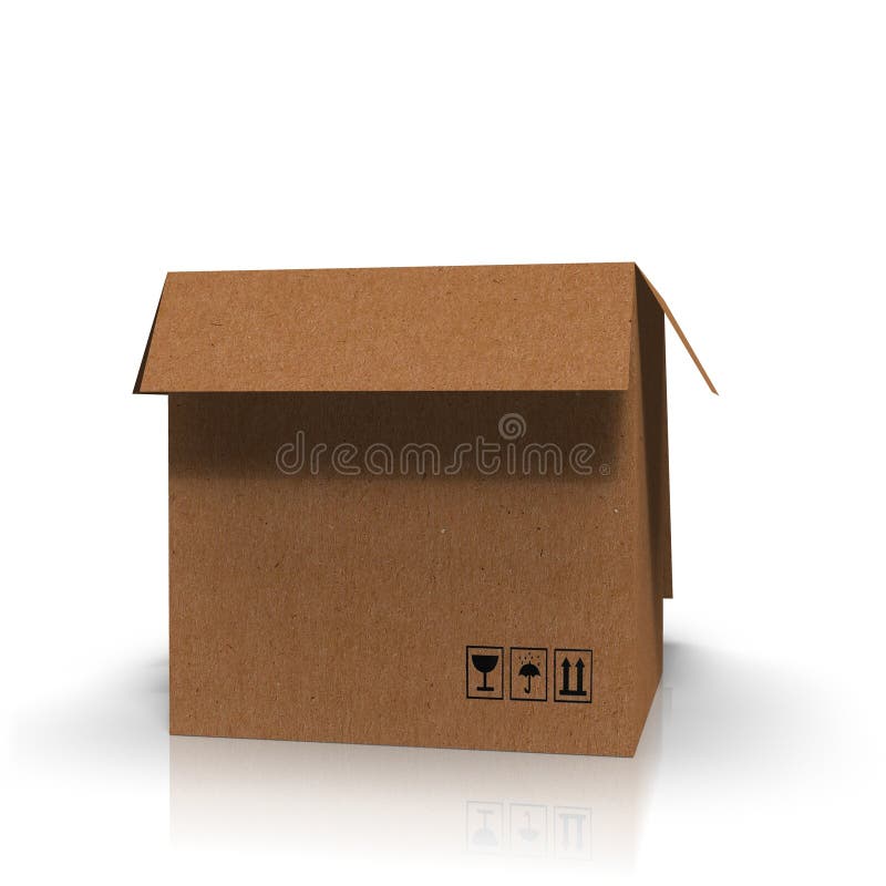 Open box on its side stock illustration. Illustration of transport ...