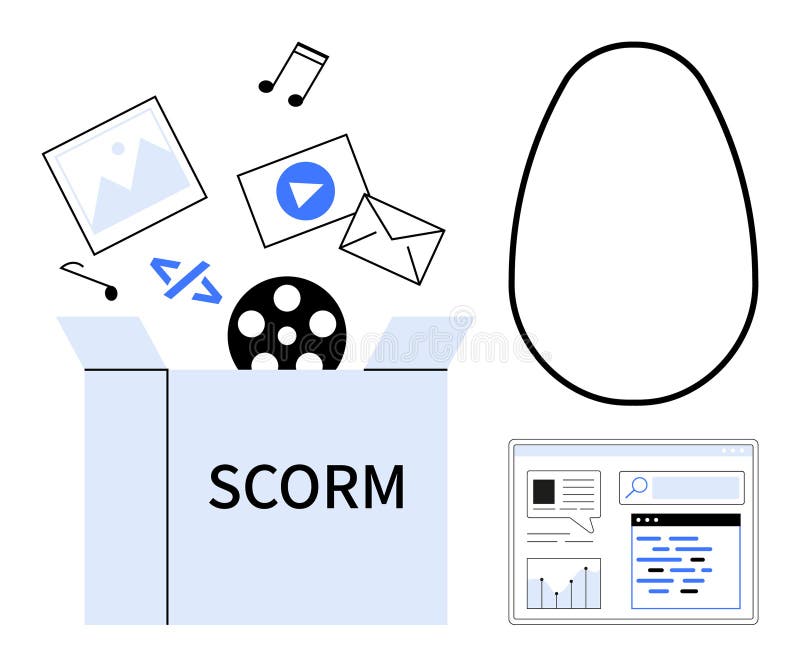 Digital Learning Content with SCORM, Multimedia Elements, and Analytics Integration Stock Vector ...