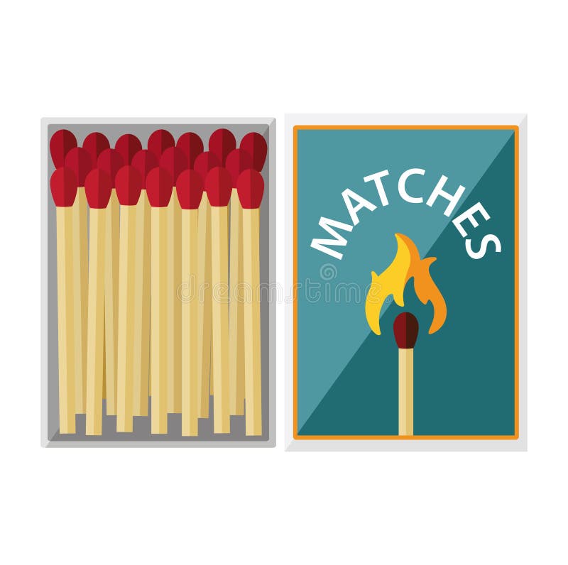 An Open Box of Matches. an Open Box of Matches. Vector Illustration in ...