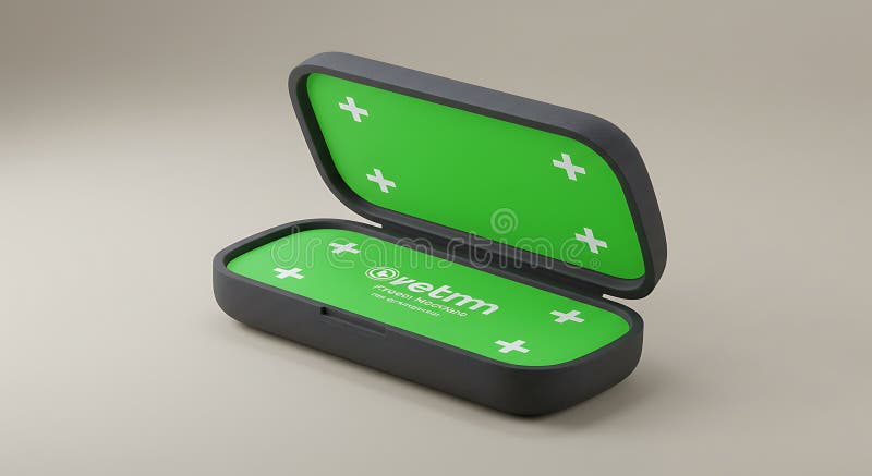 Green First Aid Kit Mockup stock illustration. Illustration of stylish ...