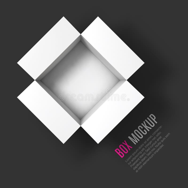Open Box Mockup Template. Top View Stock Vector - Illustration of ...