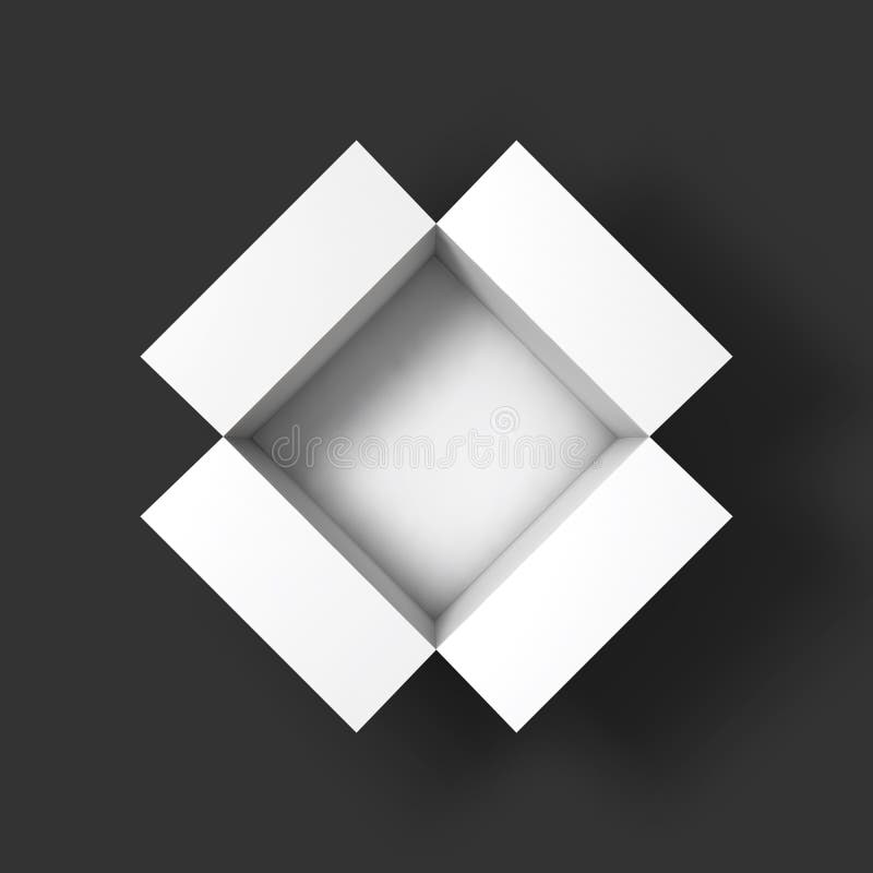 Open Box Mockup Template. Top View Stock Vector - Illustration of ...