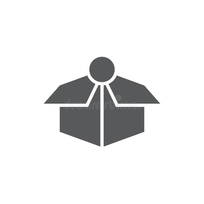 Open Box Notification Vector Icon Symbol in Box Isolated on White ...