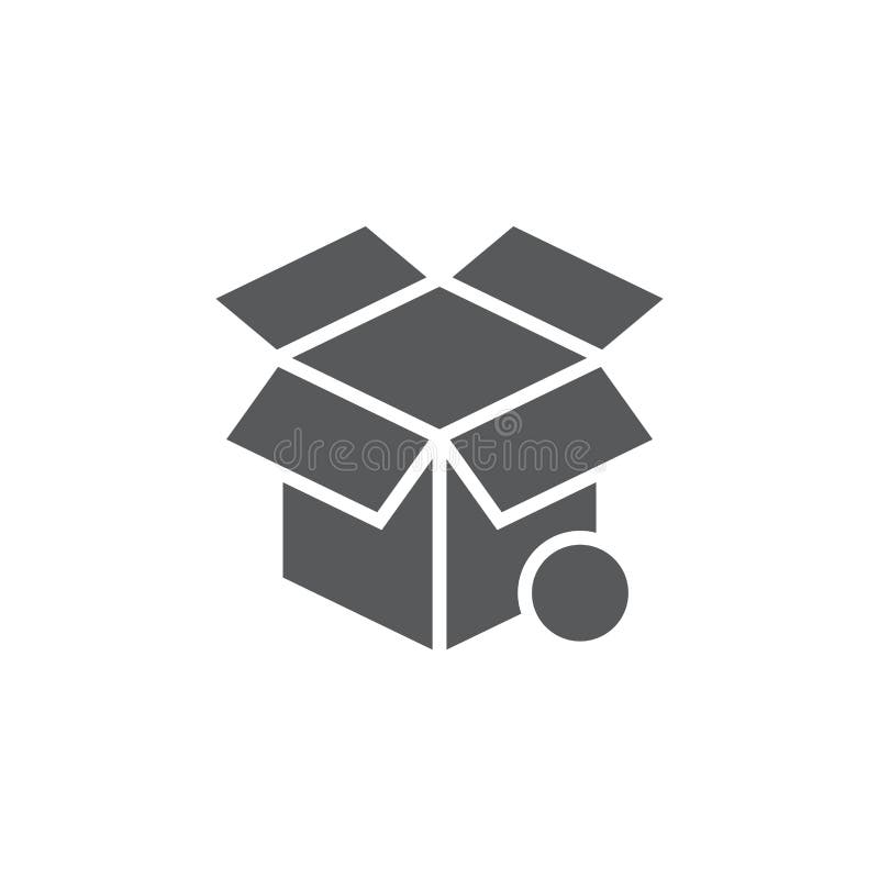 Open Box Notification Vector Icon Symbol in Box Isolated on White ...
