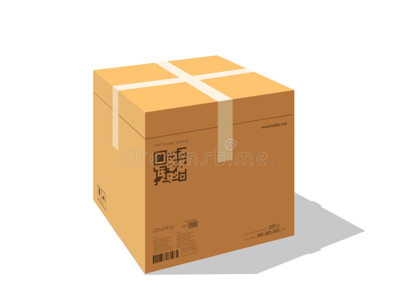 Open Box in Perspective View. Carton Gift Box Delivery Package, Open ...