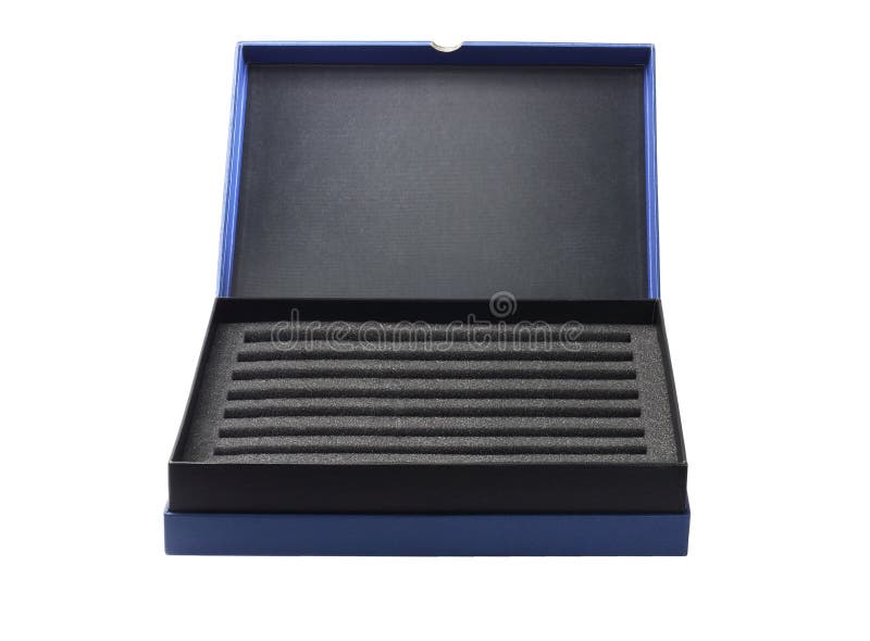 Open Box with Protective Packaging Sponge Stock Image - Image of ...